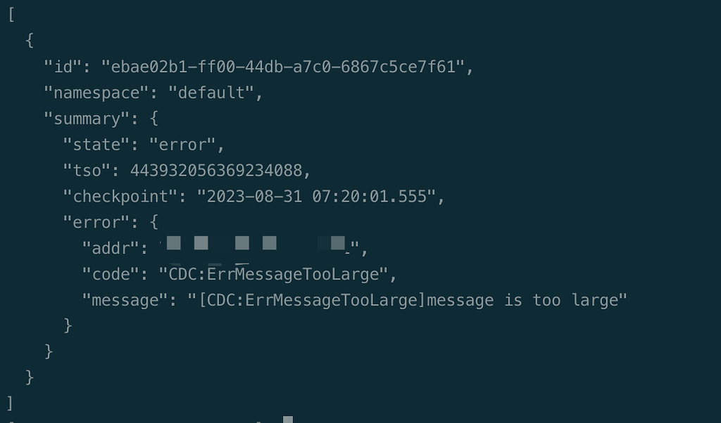TiCDC Error [CDC:ErrMessageTooLarge] Message is too large - Translated - TiDB Forum