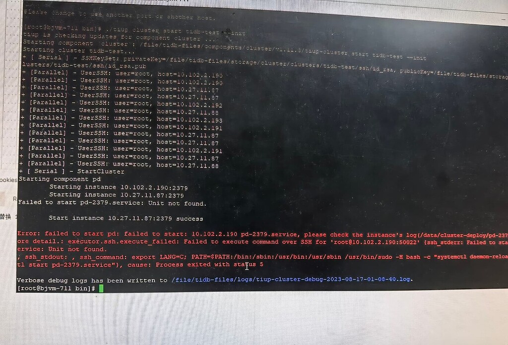 Cluster Created Successfully but Failed to Start - Translated - TiDB Forum