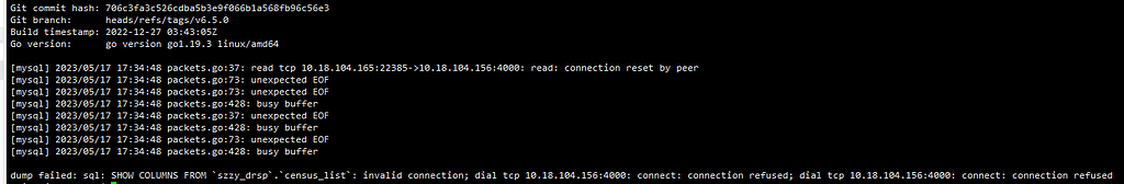 Regarding the issue of "connect: connection refused" when exporting large amounts of data from ...
