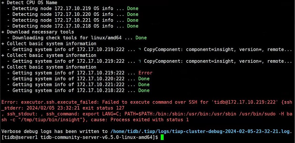 SSH Error When Verifying TiDB 6.5.0 Cluster Deployment on openEuler 22.03 - Translated - TiDB Forum