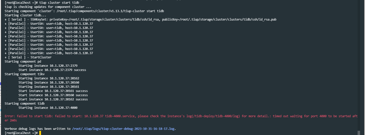 Error encountered when simulating the deployment of a production environment cluster on a single ...