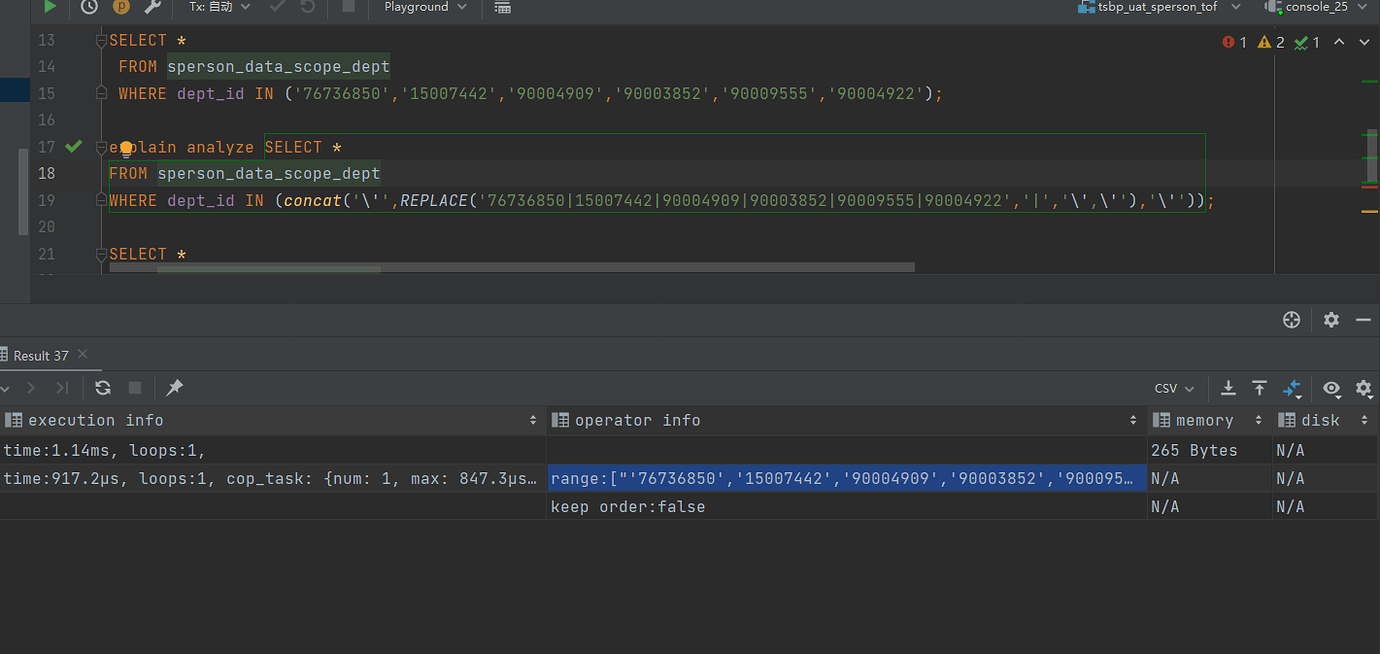 After Using The Concat Statement Data Cannot Be Queried The Execution Plan Shows It Is Treated