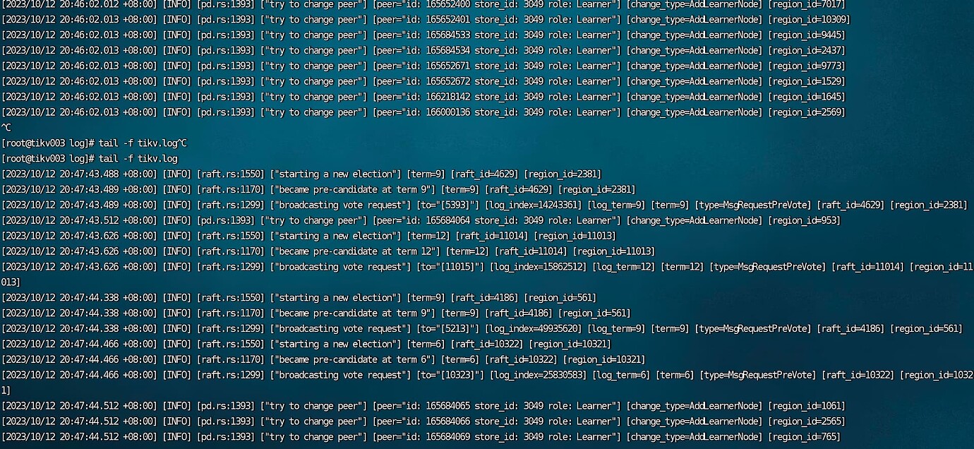 Error when running tikv-client: peer is not leader for region 9701, leader may be None ...