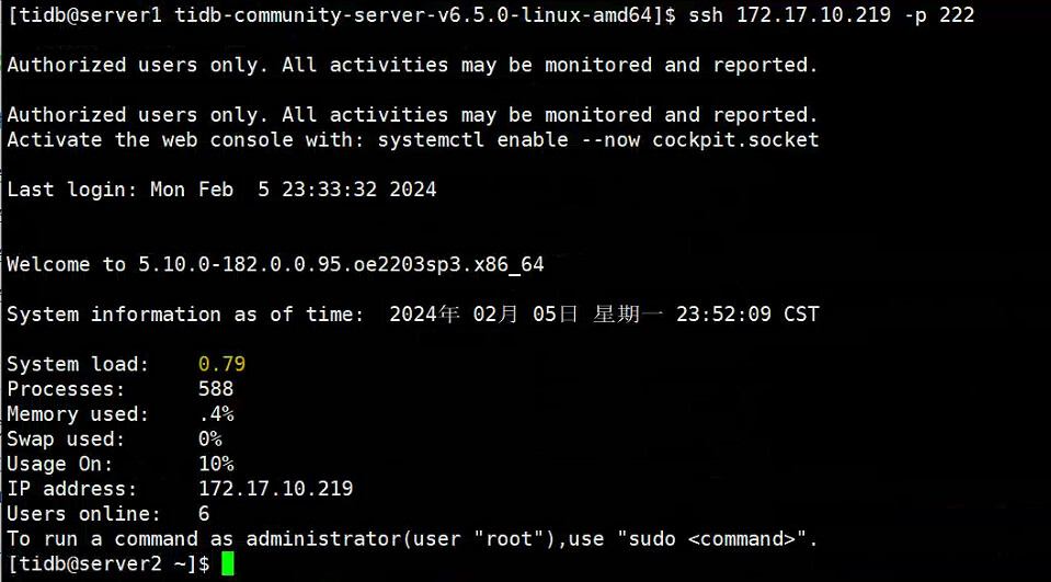 SSH Error When Verifying TiDB 6.5.0 Cluster Deployment on openEuler 22.03 - Translated - TiDB Forum